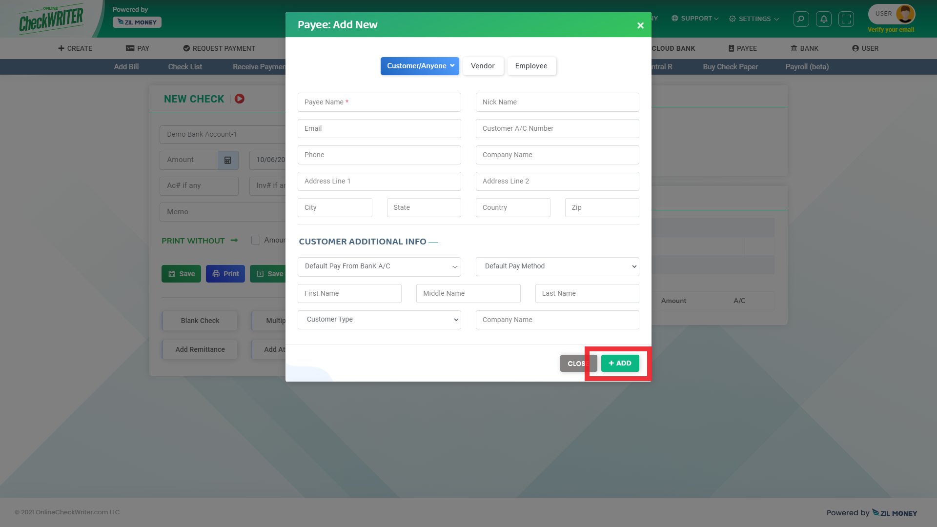 How to Print My First Check?
