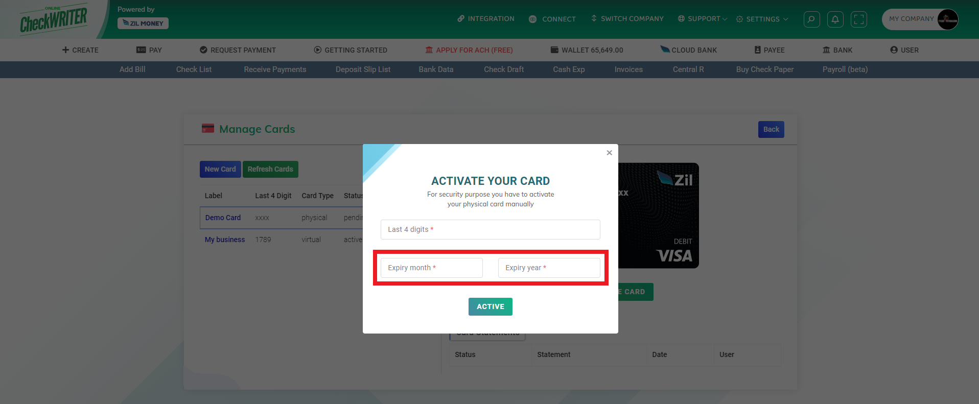 How to Activate a Physical Card?