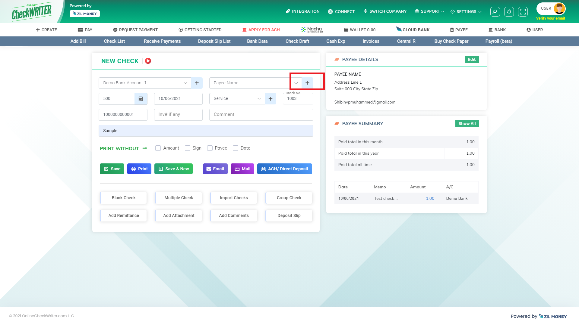 How to Print My First Check?